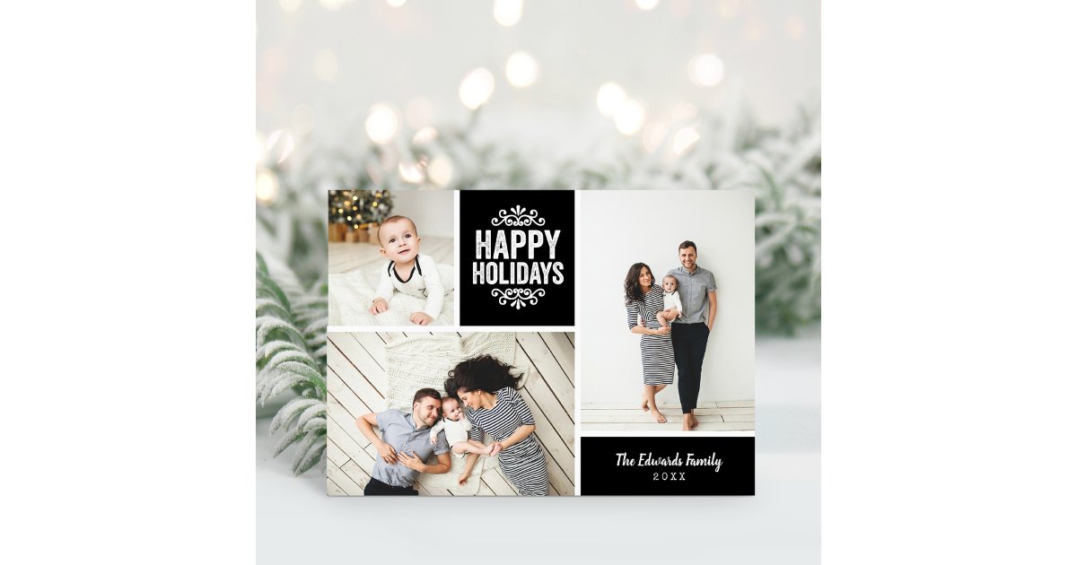 Happy Holidays Photo Collage Greeting Card | Zazzle