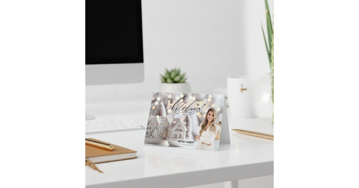 Happy Holidays Real Estate Realtor Photo Holiday Card | Zazzle