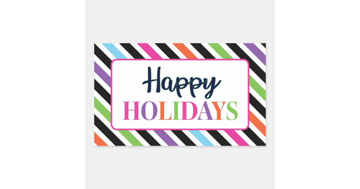 Happy Holidays Rectangular Sticker | Zazzle