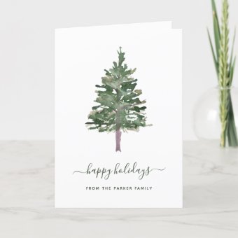 Happy Holidays | Simple Pine Holiday Card | Zazzle
