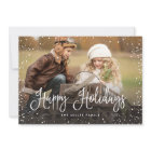 Happy Holidays Snow Photo Holiday Card | Zazzle