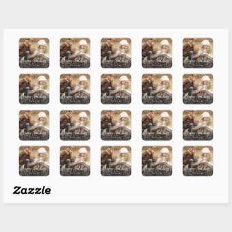 Happy Holidays Snow Photo Sticker | Zazzle