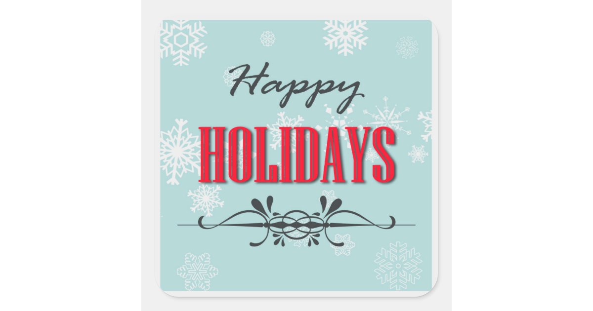 Happy Holidays Square Sticker | Zazzle