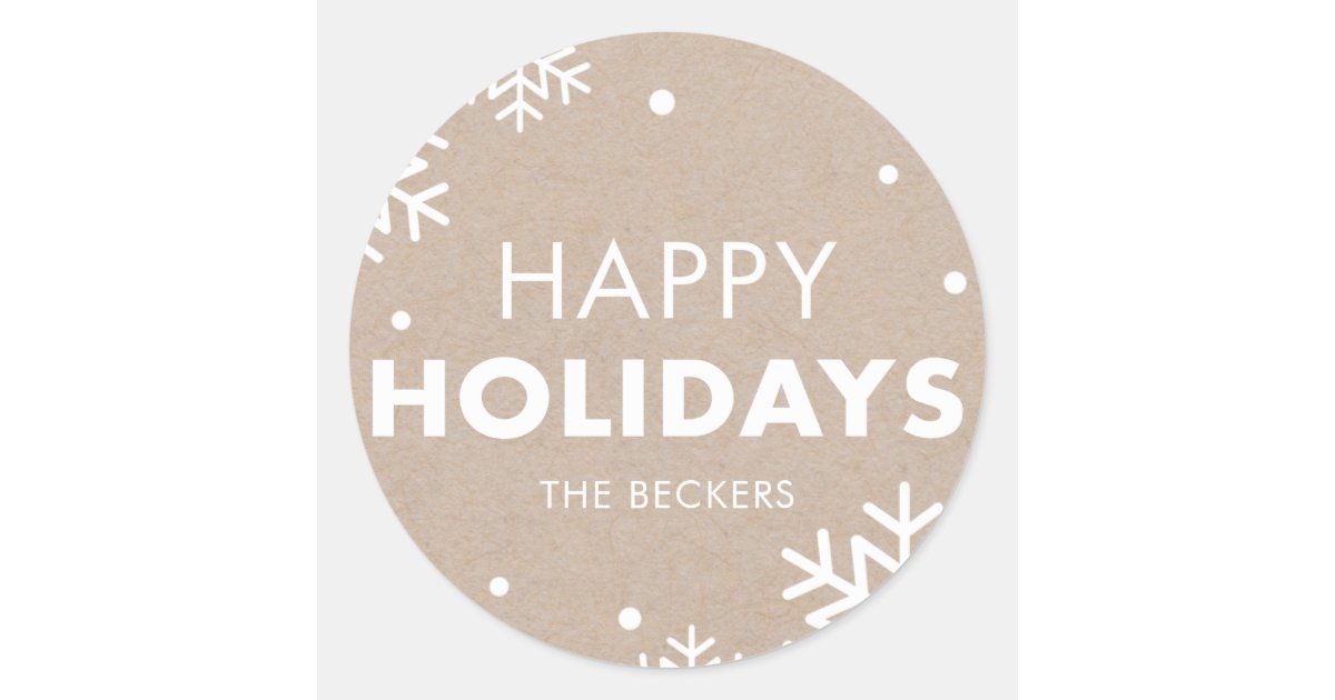 Happy Holidays Sticker Kraft | Zazzle