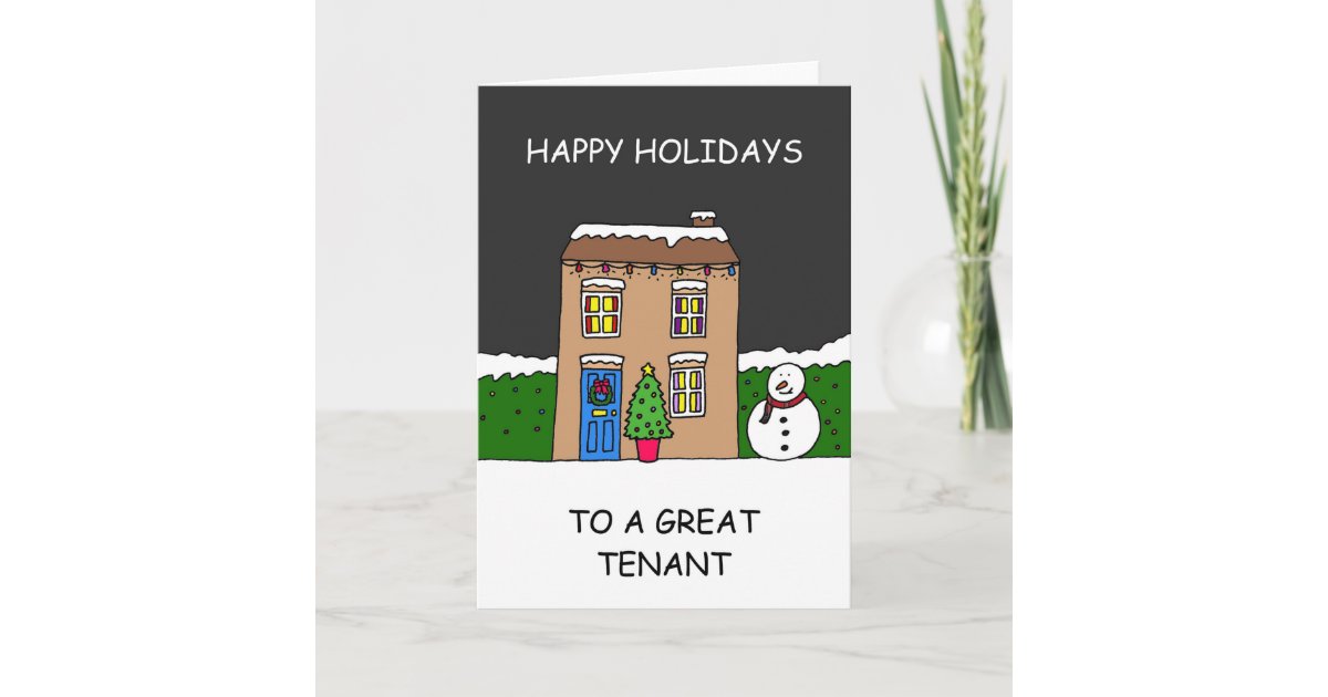 Happy Holidays to a Great Tenant Card | Zazzle