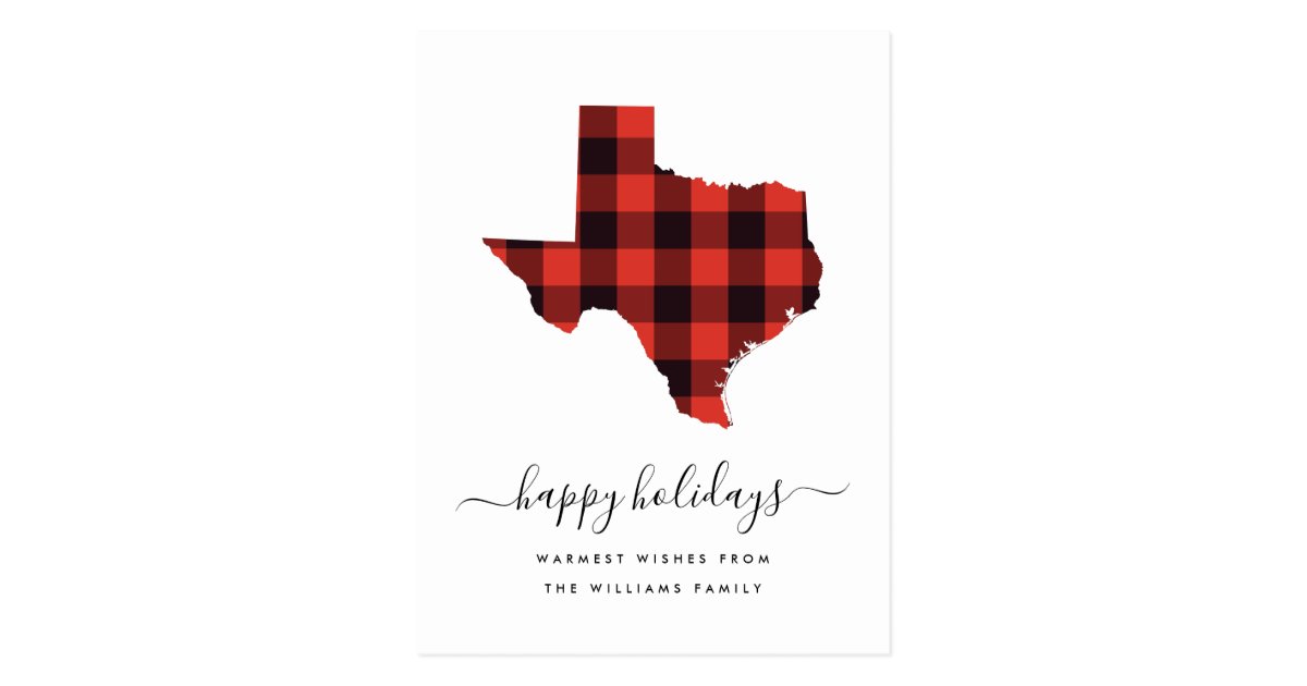 Happy Holidays | Warm Wishes From Texas Postcard | Zazzle.com