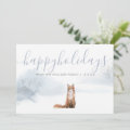 Happy Holidays Winter Woodland Scene Fox Holiday Card | Zazzle