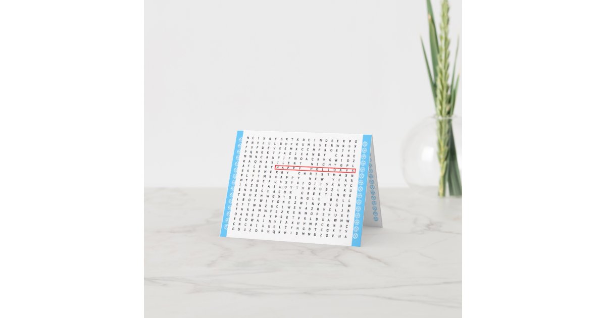 Happy Holidays Word Search Card Zazzle happy-holidays-word-search-card-zazzle
