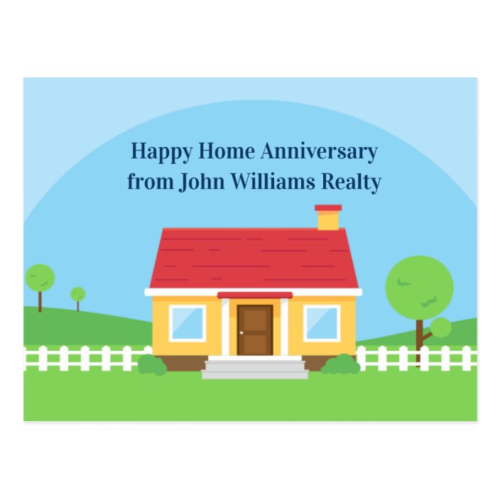 Happy Home Anniversary Custom Realtor Postcard | Zazzle.com
