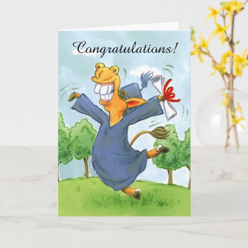 Happy horse cap graduation customizable card | Zazzle