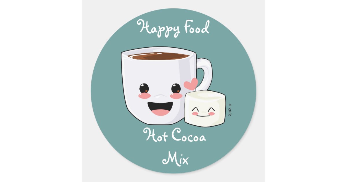 Happy Hot Chocolate and Marshmallows Label | Zazzle