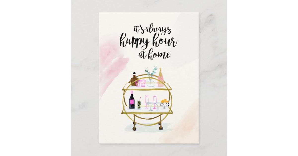 Happy Hour at Home I Postcard | Zazzle