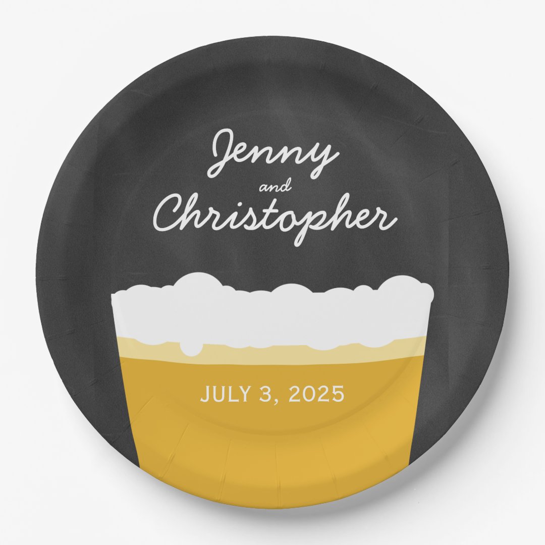 Happy Hour Brewery Craft Beer Party Plates | Zazzle