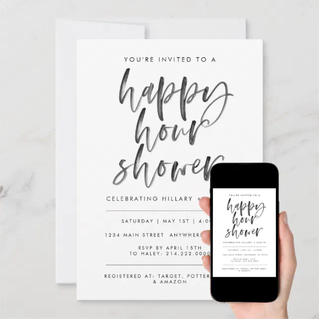 HAPPY HOUR BRIDAL SHOWER INVITATION | Zazzle