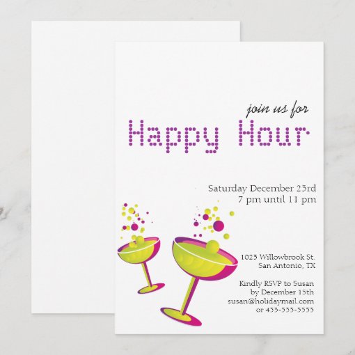 Happy Hour Cocktails Party Invite | Zazzle