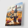 Happy Hour Italian Landscape Wine Art Clock | Zazzle