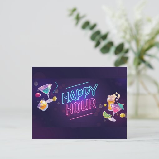Happy Hour Postcard | Zazzle