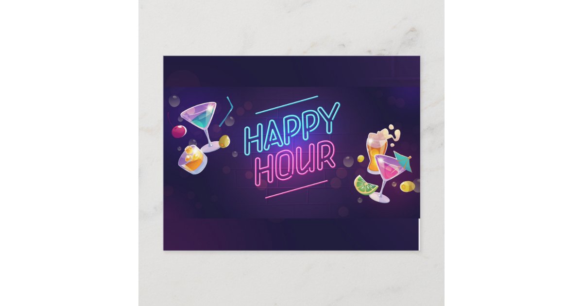 Happy Hour Postcard | Zazzle