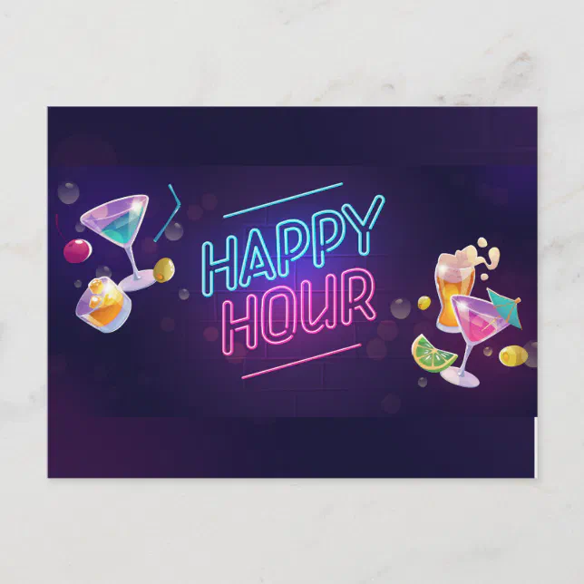 Happy Hour Postcard | Zazzle