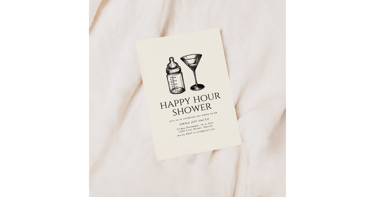 Happy Hour Shower Baby Shower Party Invite | Zazzle