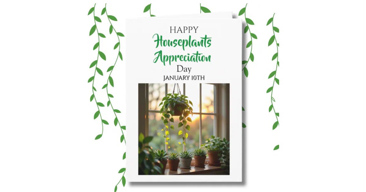 Happy Houseplants Appreciation Day | Jan 10th Card | Zazzle