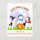 Happy Howl-o-Ween Dogs Halloween Invitation Postcard | Zazzle