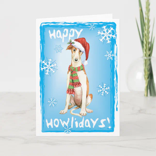 Happy Howliday Borzoi Holiday Card | Zazzle