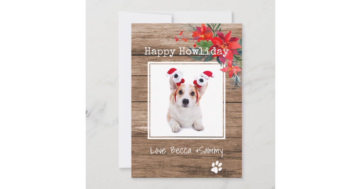 Happy Howliday Christmas Pet Photo Card | Zazzle