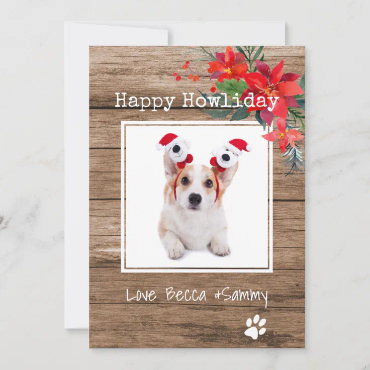 Happy Howliday Christmas Pet Photo Card | Zazzle