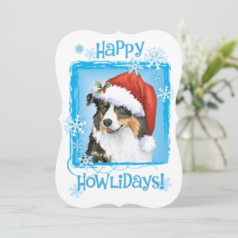 Happy Howlidays Australian Shepherd Holiday Card | Zazzle