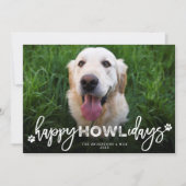 Happy Howlidays Brush Script Dog Lover Photo Pet Holiday Card | Zazzle