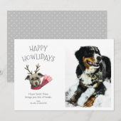 Happy Howlidays | Cute Dog, Antlers, Pet Photo Holiday Card | Zazzle