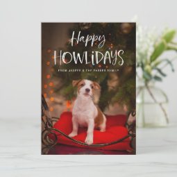 Happy Howlidays | Cute Pet Dog Christmas Photo Holiday Card | Zazzle