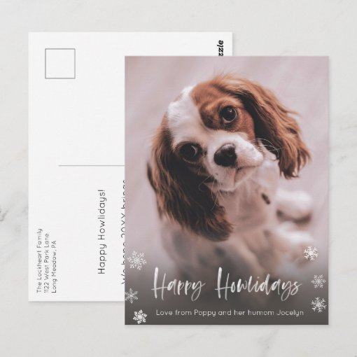 Happy Howlidays Dog Walker Christmas Postcard | Zazzle