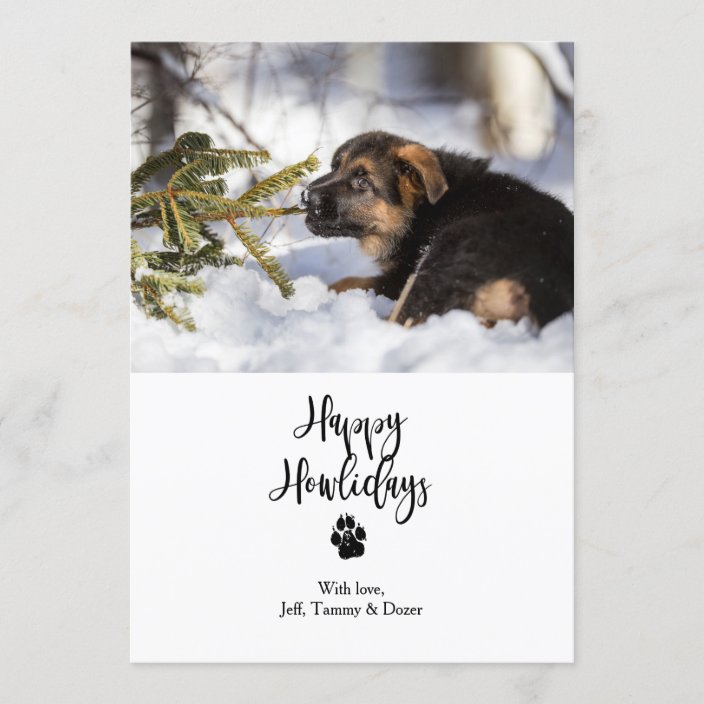 Happy Howlidays Flat Christmas Card Template | Zazzle.com