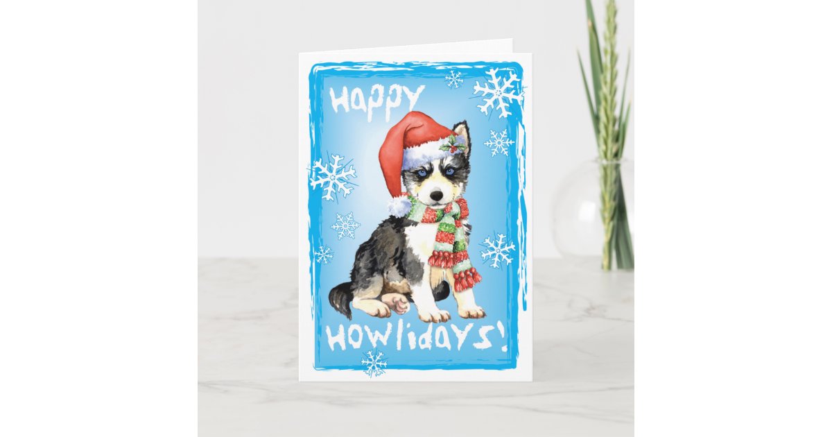 Happy Howlidays Husky Holiday Card | Zazzle