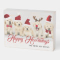 Happy Howlidays Pet Dog Holiday Photo | Christmas Wooden Box Sign | Zazzle