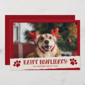 Happy Howlidays Pet Dog Photo Christmas Card | Zazzle