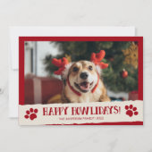 Happy Howlidays Pet Dog Photo Christmas Card | Zazzle