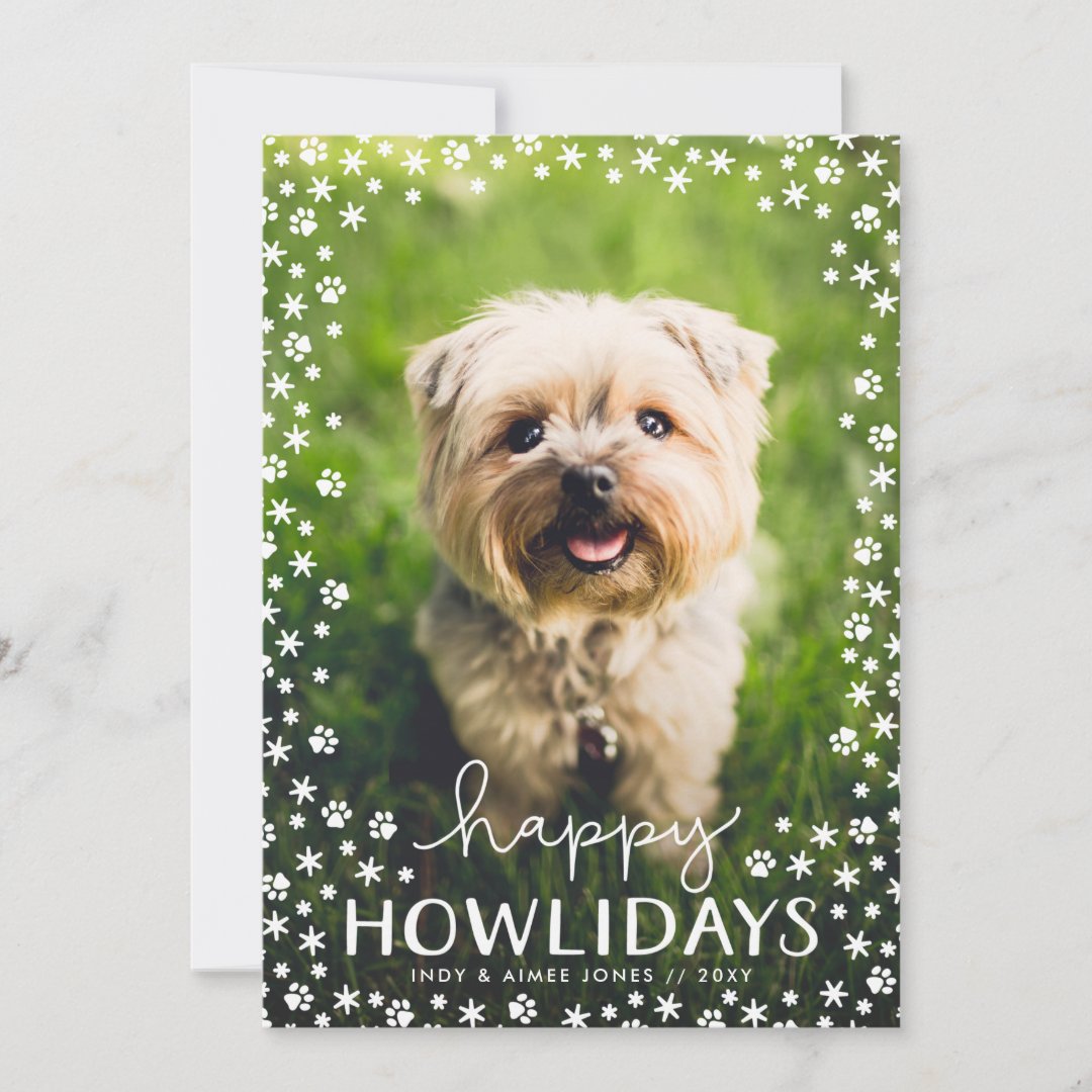 Happy Howlidays Pet Lover Holiday Photo Card | Zazzle