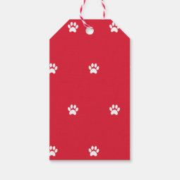 Happy Howlidays Pet Paw Print Personalize Holiday Gift Tags | Zazzle