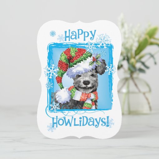 Happy Howlidays Pumi Holiday Card | Zazzle