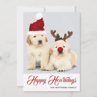 Happy Howlidays Puppy Dog Holiday Photo Christmas | Zazzle