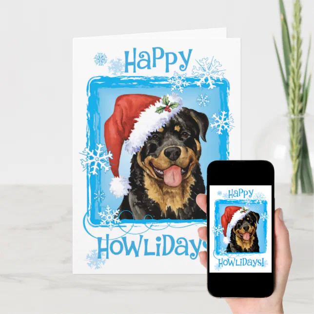 Happy Howlidays Rottweiler Holiday Card | Zazzle