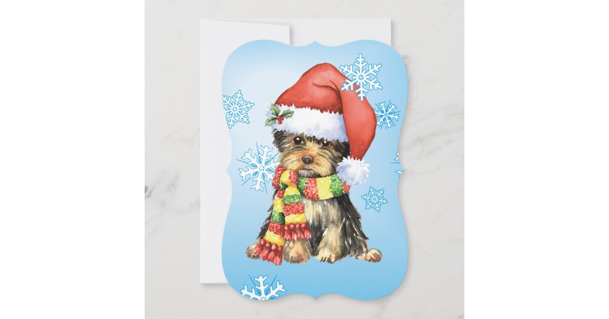Happy Howlidays Yorkie Holiday Card | Zazzle