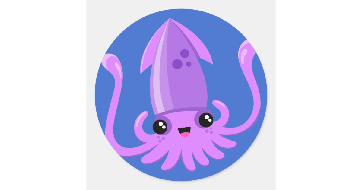 Happy Ika Classic Round Sticker | Zazzle