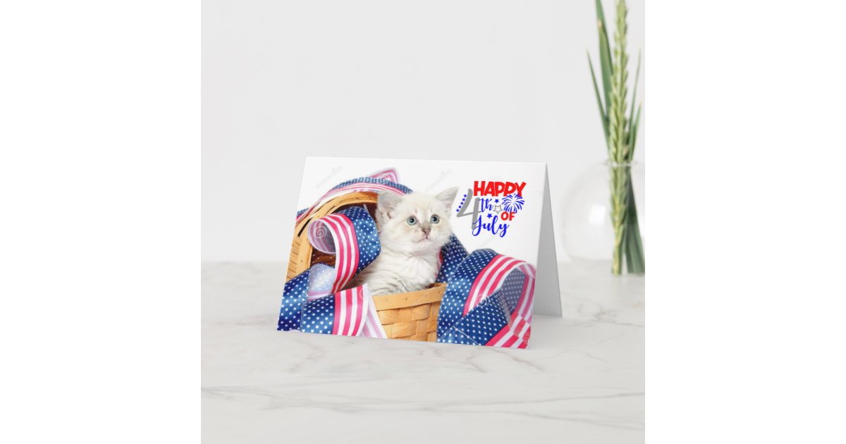Happy July 4th Cat Card | Zazzle