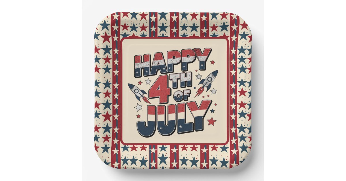 Happy July 4th Paper Plates | Zazzle
