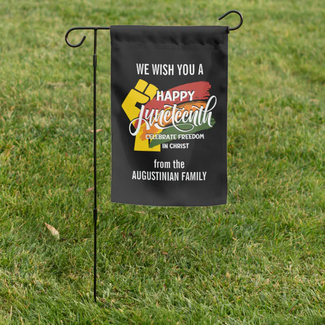 HAPPY JUNETEENTH Christian Garden Flag | Zazzle