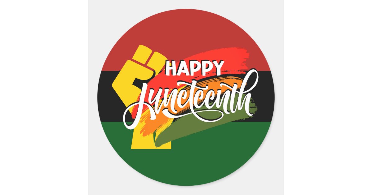 HAPPY JUNETEENTH Pan African Classic Round Sticker | Zazzle